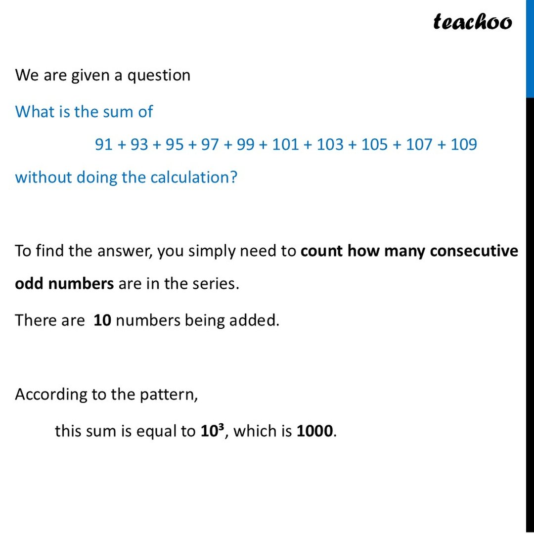 Perfect Cubes and Consecutive Odd Numbers - Pattern with Explanation