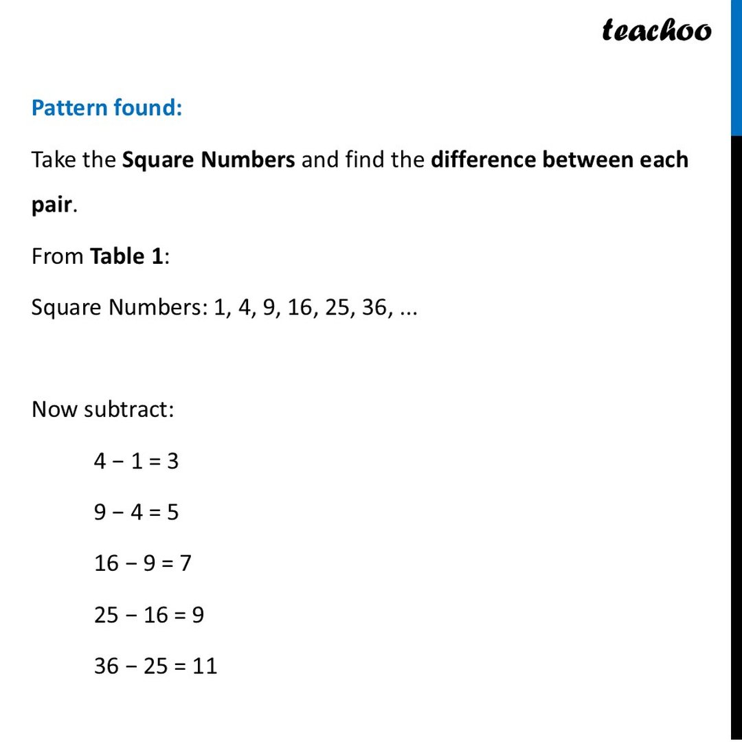 Find your own patterns or relations in and among the sequences