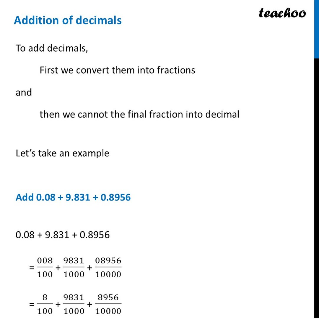 Addition of Decimals - Method + Example (with Practice Questions)