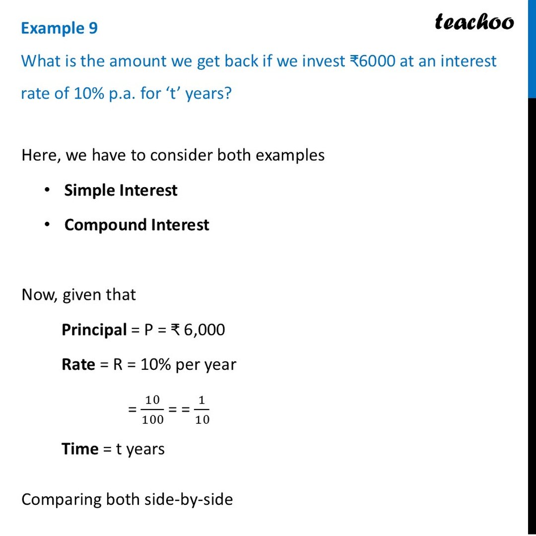 What is the amount we get back if we invest ₹6000 at an interest rate