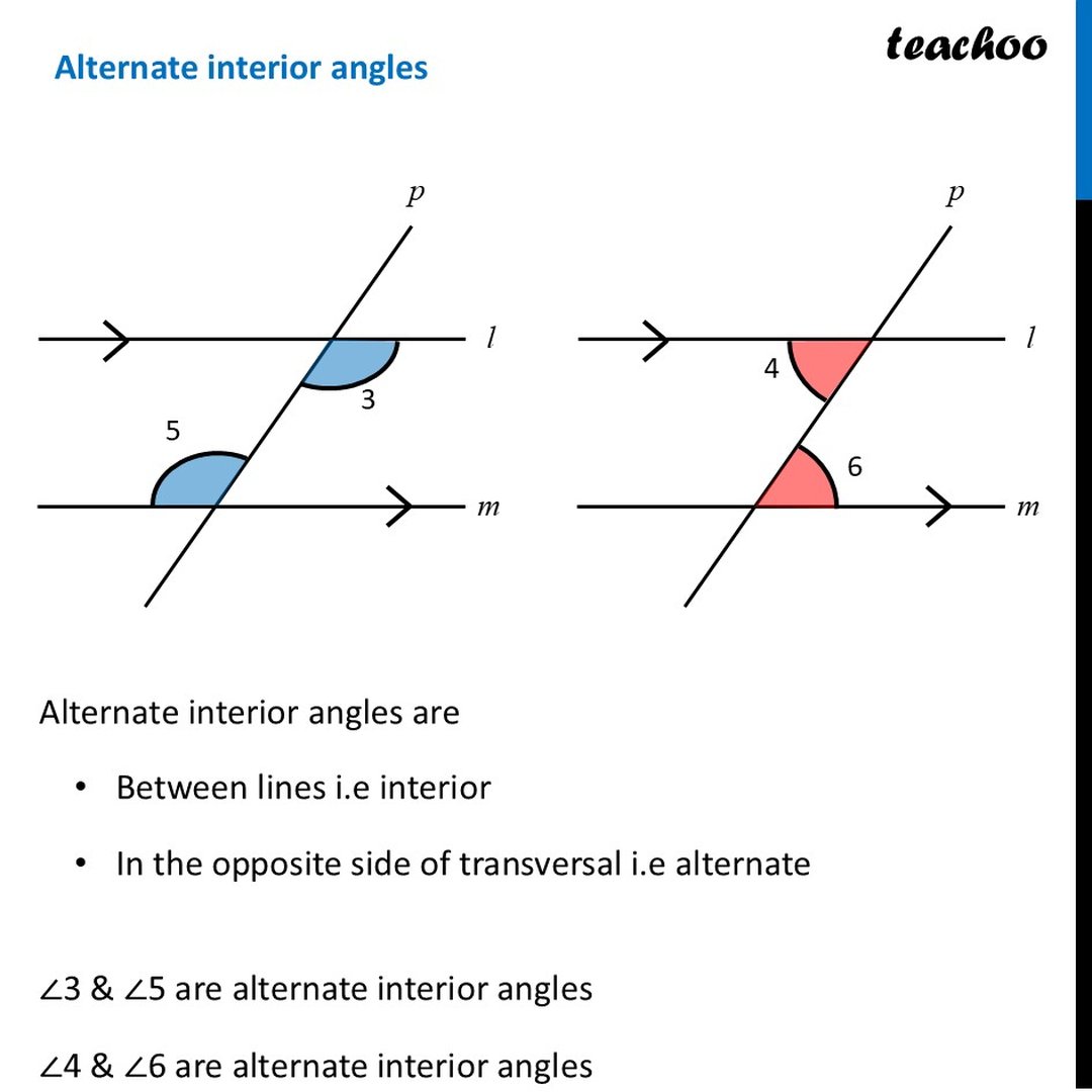 Angles formed when transversal intersects two lines (Full detail)