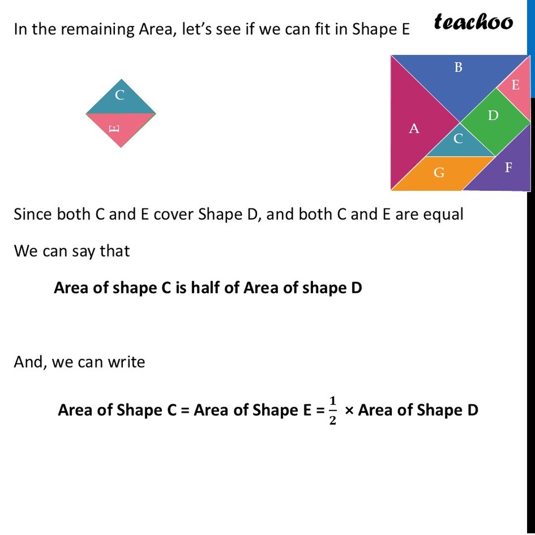 [Class 6] How many times bigger is Shape D as compared to Shape C?