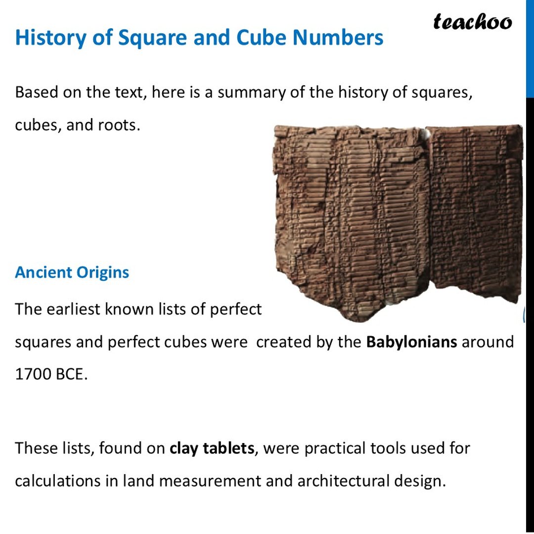 History of Square and Cube Numbers – From Ancient to Modern Math