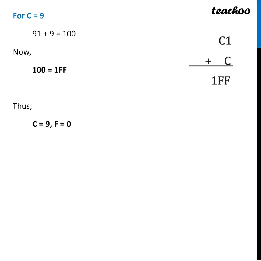 [Number Play Class 7] Solve this cryptarithm: C1 + C = 1FF