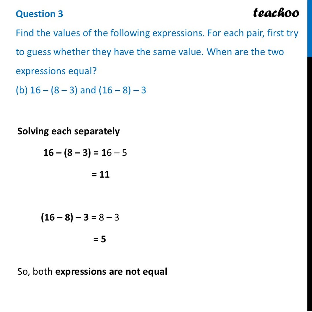 Find the values of the following expressions. For each pair, first try
