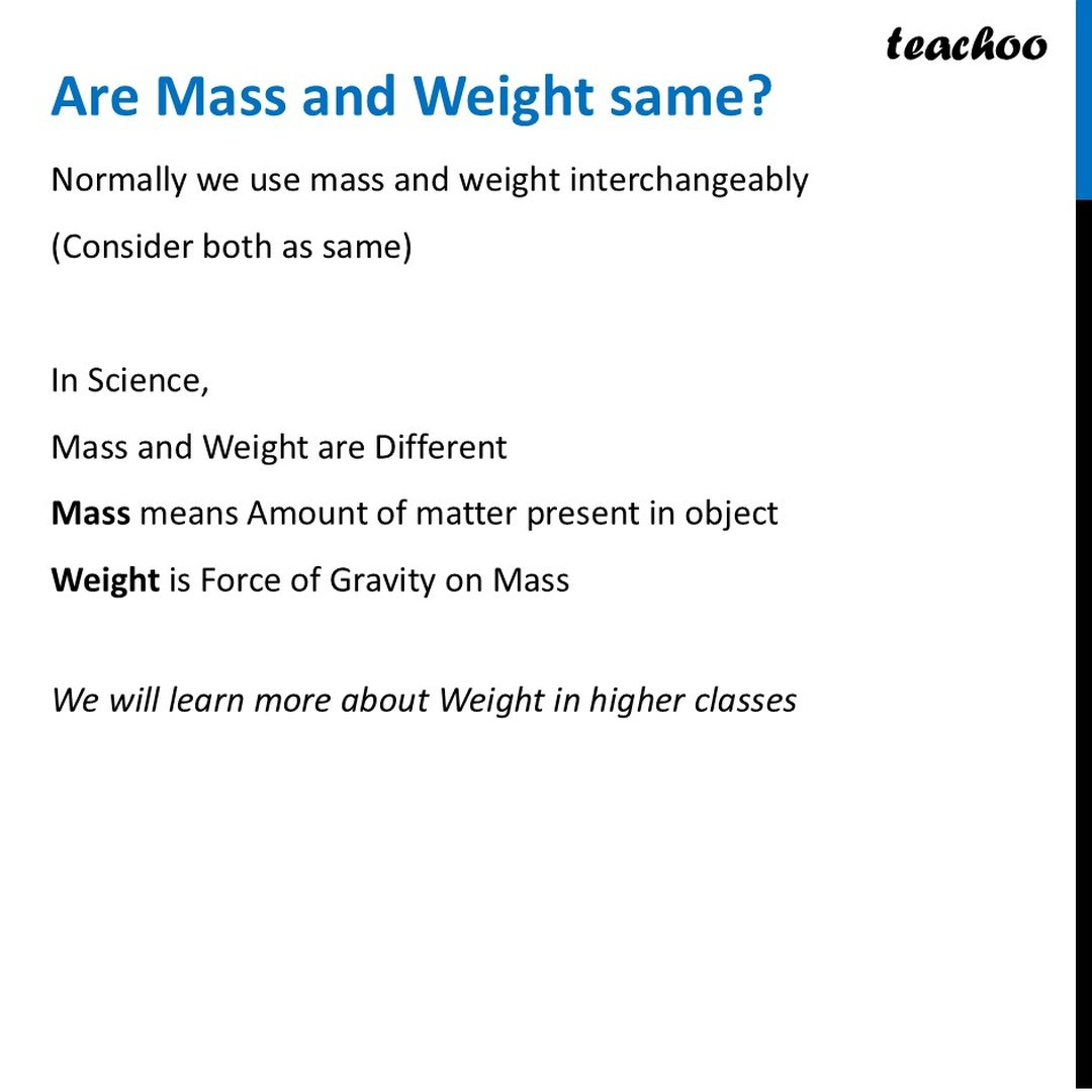 [Materials Around Us] Mass of Material - Class 6 Curiosity - Teachoo