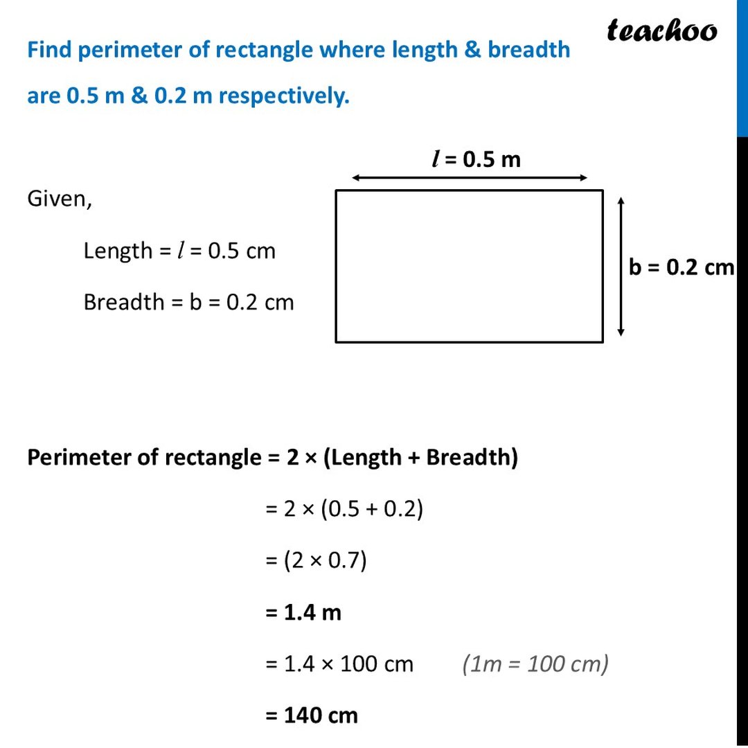 Perimeter of Rectangle - Definition, Formula (with Examples) - Teachoo
