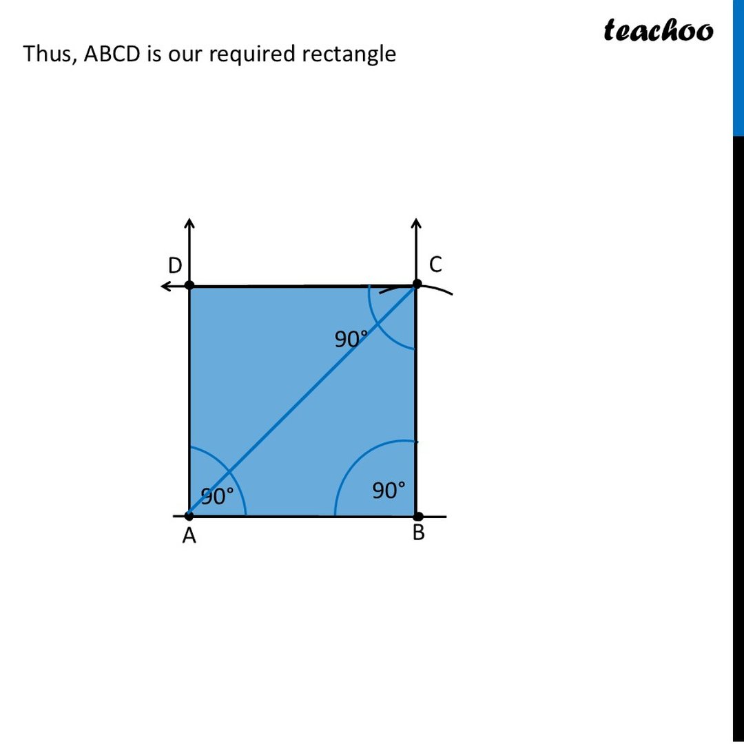 [Class 6 Maths] Constructing Rectangle with one Side & Diagonal given