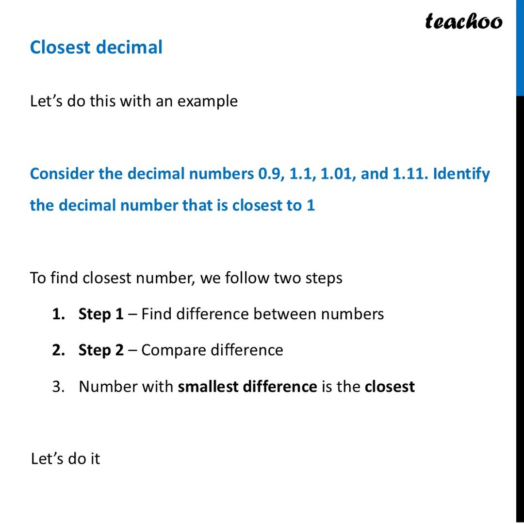 How to find Closest decimal? - Method with examples - Teachoo