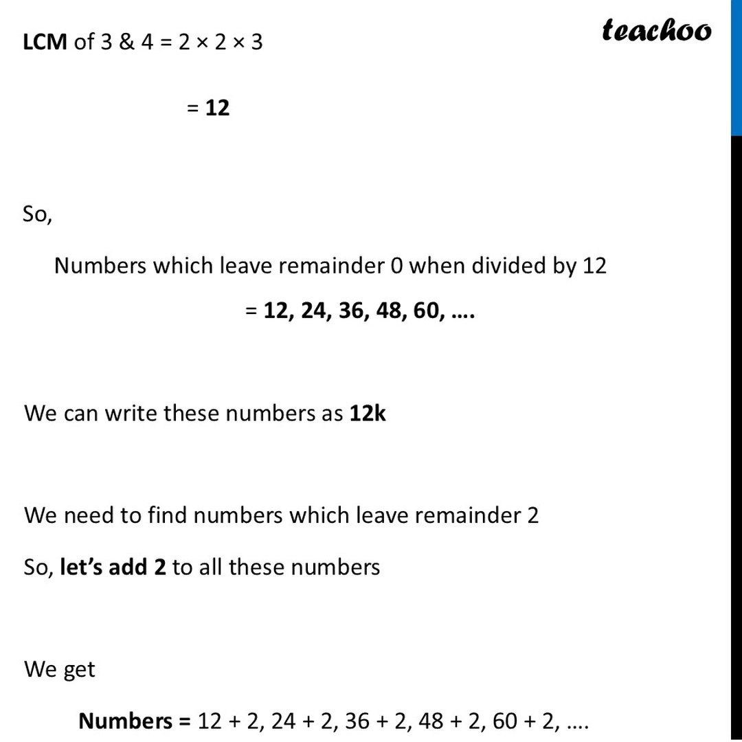 Find a few numbers that leave a remainder of 2 when divided by 3