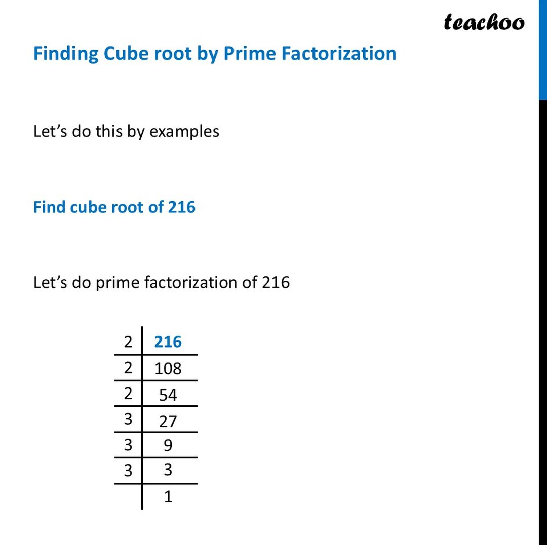 Finding Cube Root using Prime Factorisation - Explained with Examples