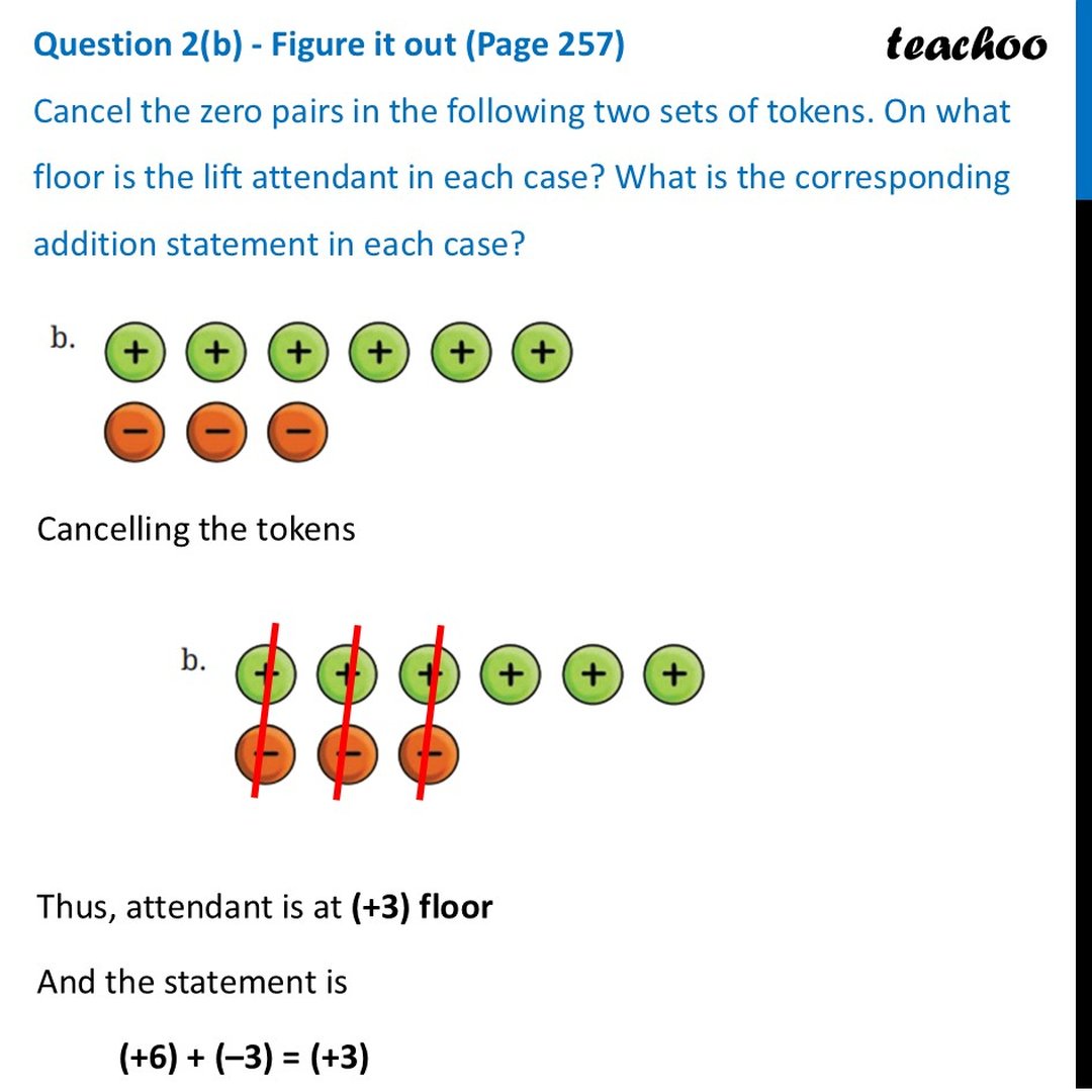 [Maths] Cancel the zero pairs in the following two sets of tokens