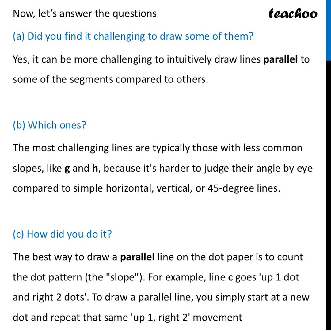 Using your sense of how parallel lines look try to draw lines parallel