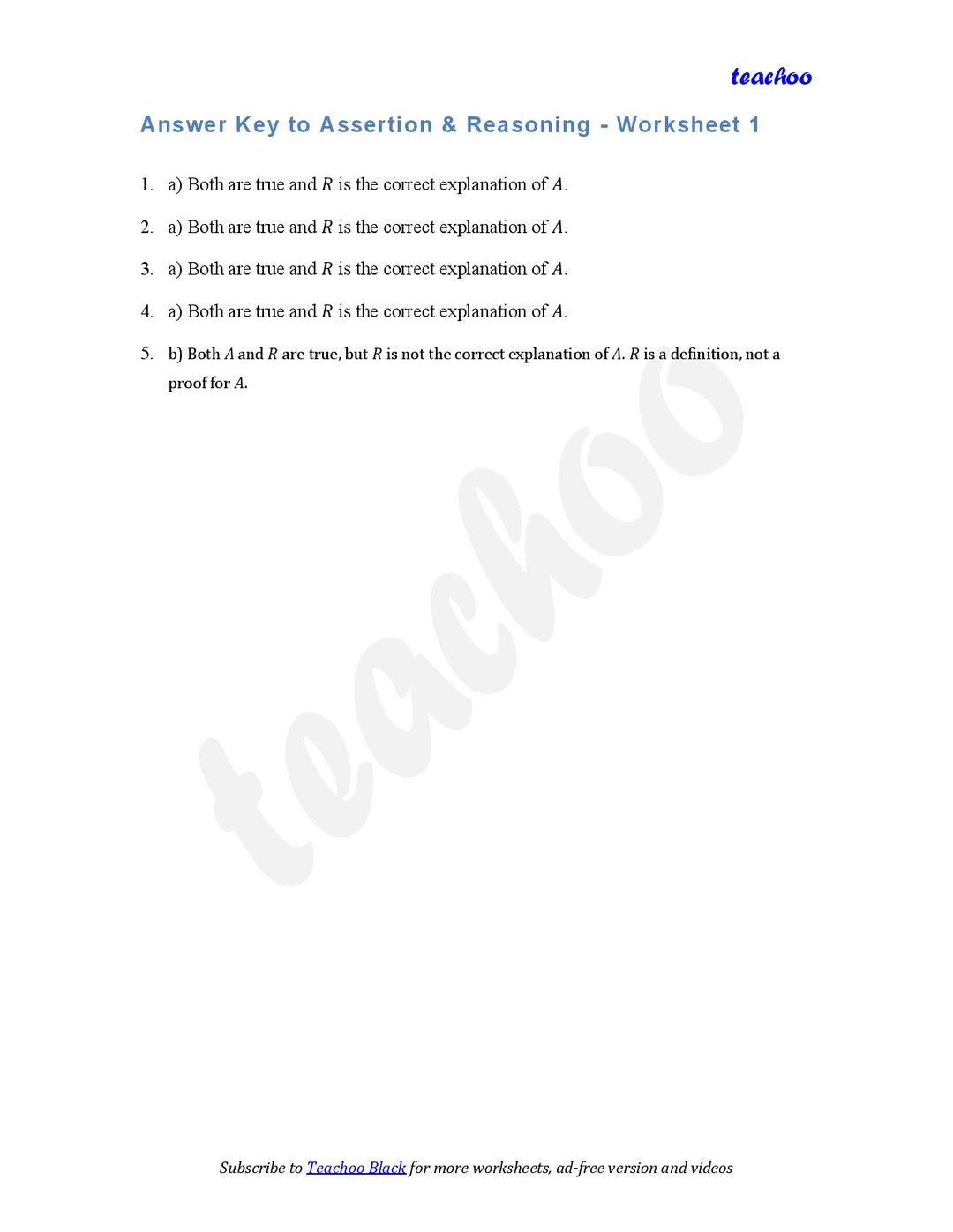 Assertion Reasoning Questions – Download PDF - Polynomials Class 9