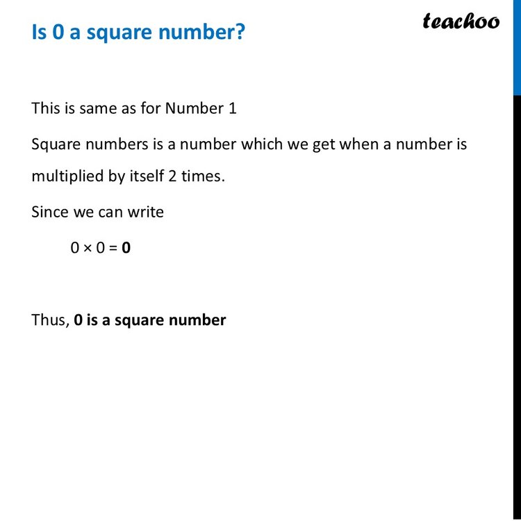 [Class 8 Maths] Is 0 a square number? – (Explained with Video)
