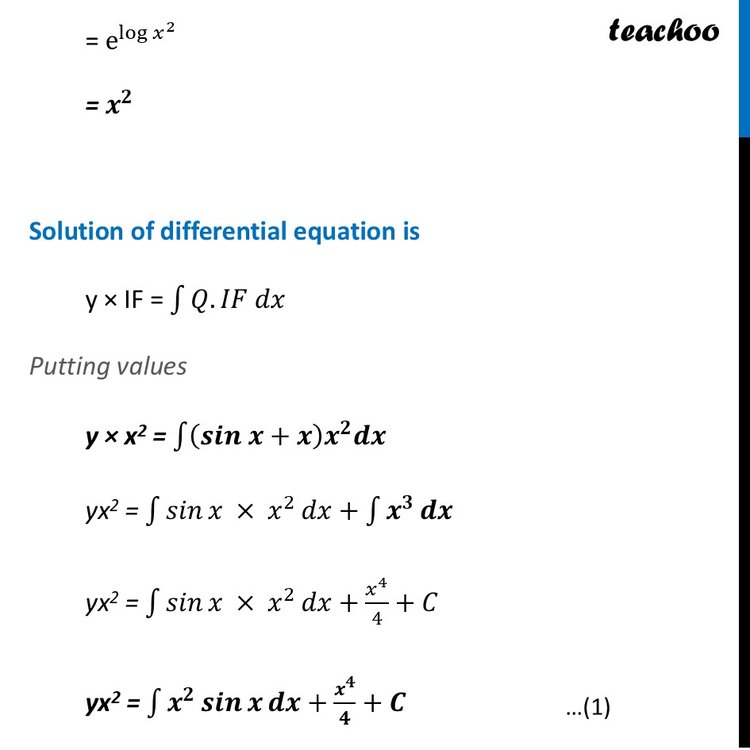 [SQP] Solve the differential equation: 𝑦+𝑑/𝑑𝑥(𝑥𝑦)=𝑥(sin 𝑥+𝑥)