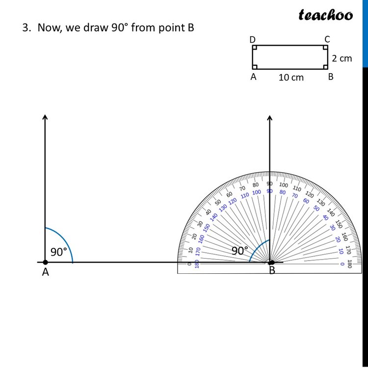 Draw a rectangle of sides 2 cm and 10 cm. After drawing, check if