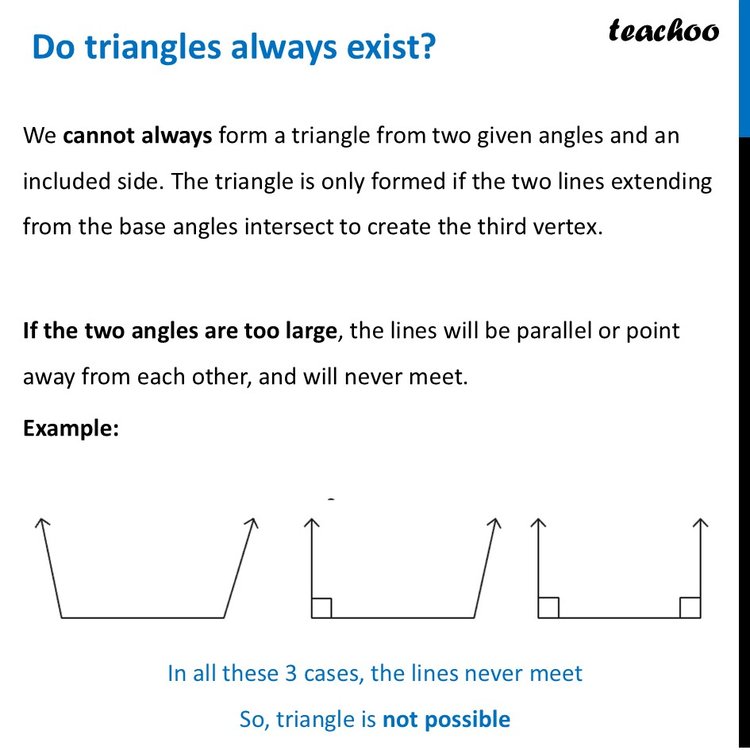 Do triangles always exist? with Example - [Class 7 Ganita Prakash]