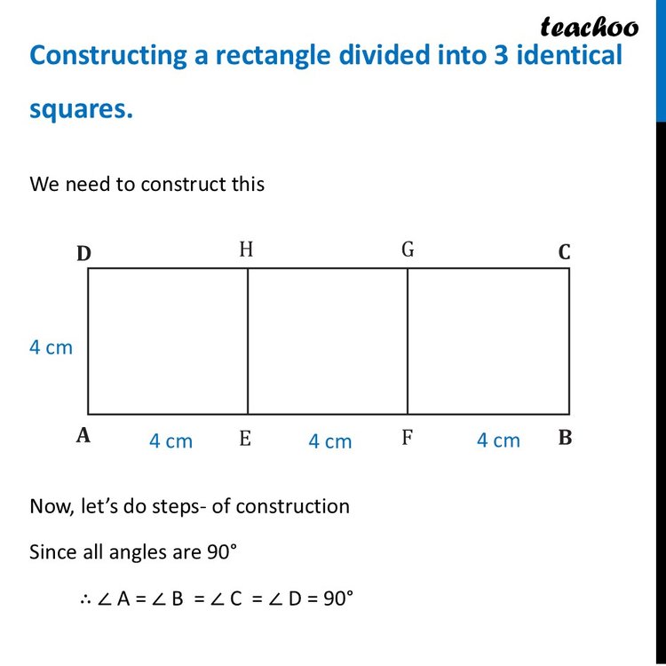 [Class 6] Constructing a rectangle divided into 3 identical squares.