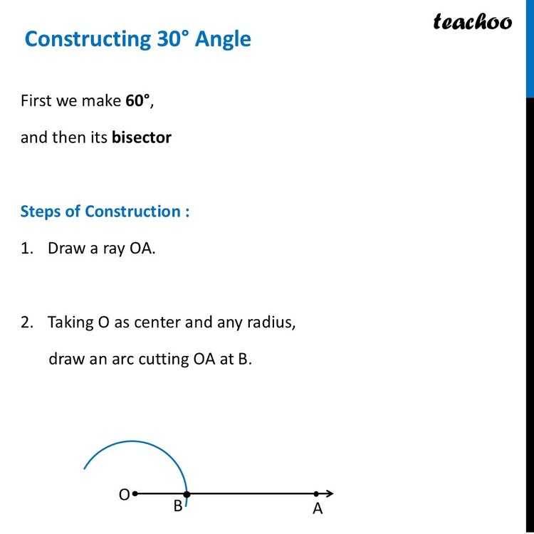 Construction of a 30 Degree Angle (Step by Step) - Ganita Prakash