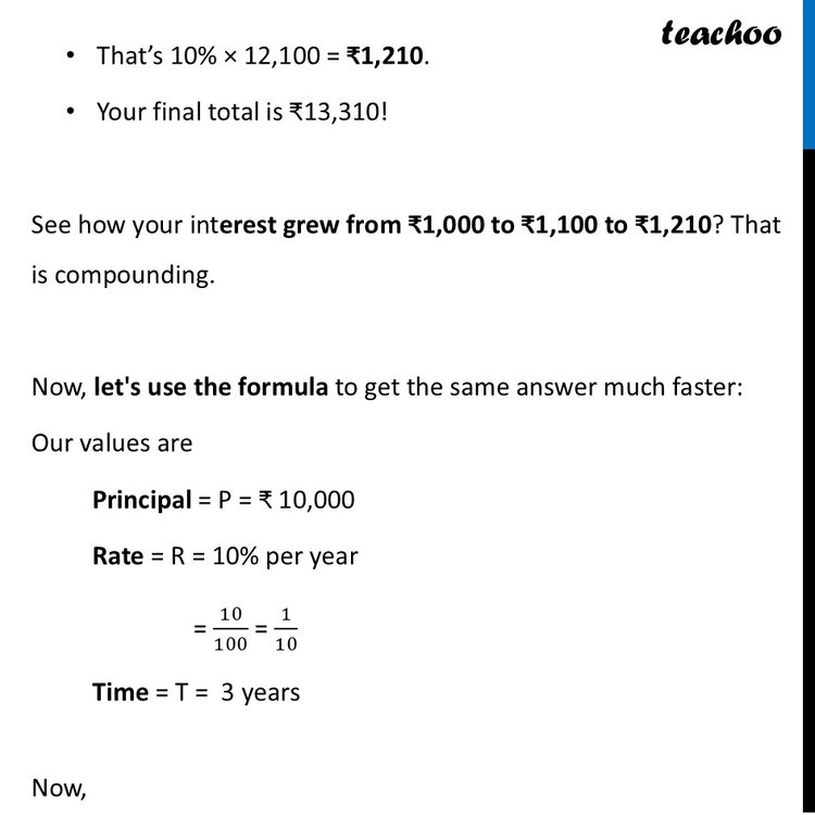 Compound Interest - Meaning, Formula, Real-Life Examples - Teachoo