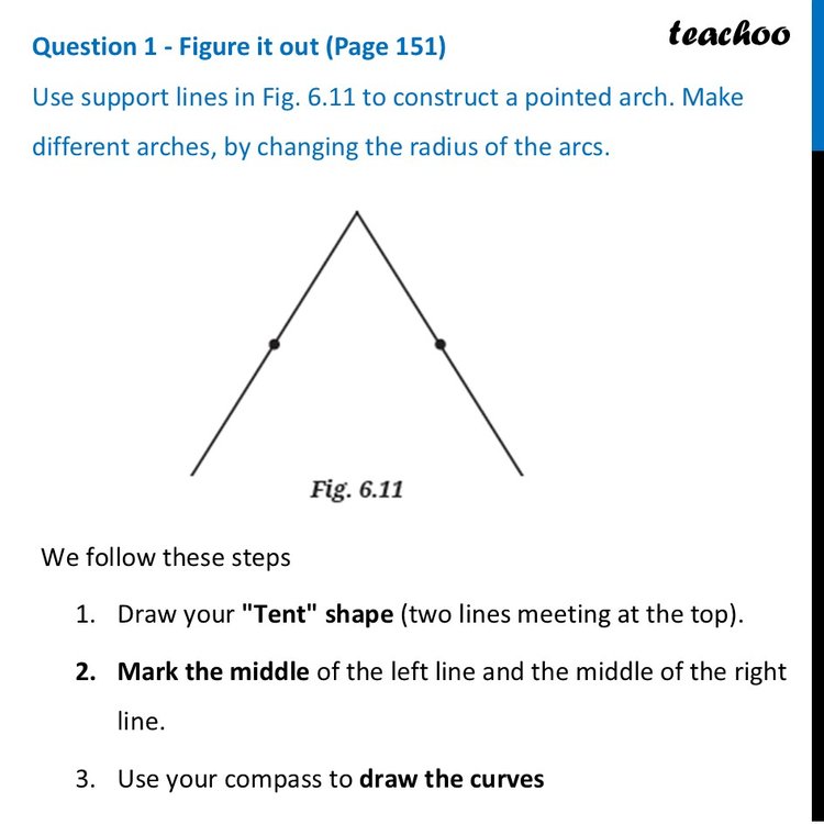 [Class 7] Use support lines in Fig. 6.11 to construct a pointed arch