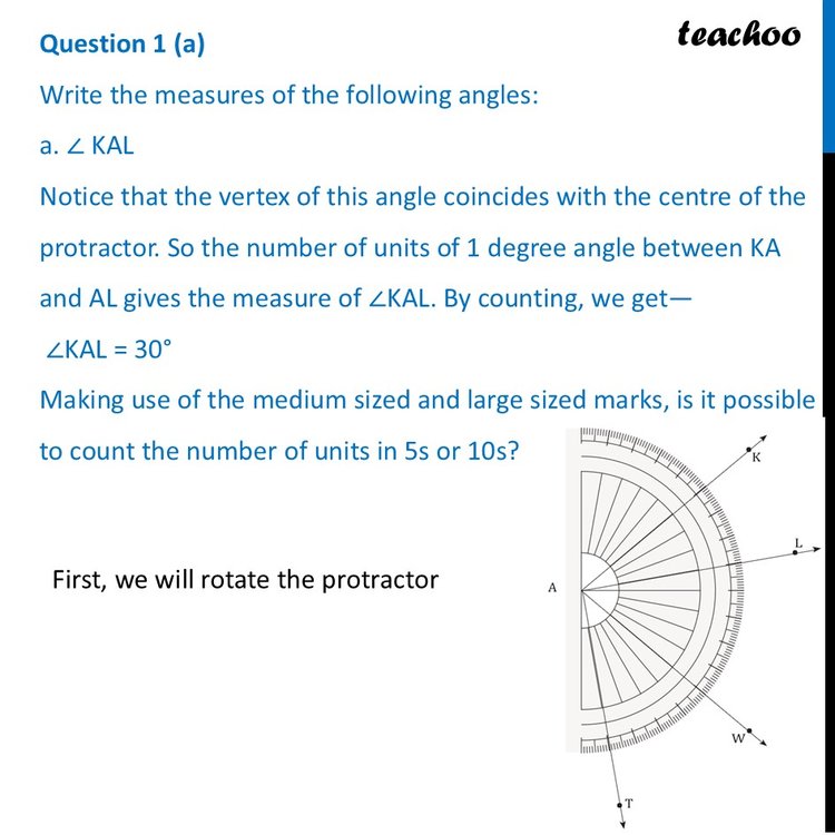 [Ganita Prakash] Write the measures of the following angles: (a) ∠KAL