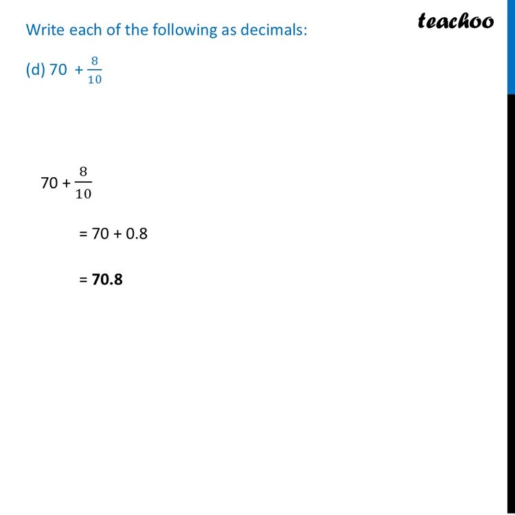 Worksheet on converting Fractions to Decimals [with Solutions]