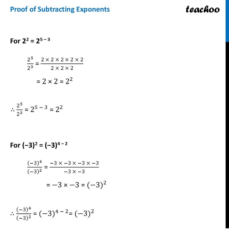 Addition and Subtraction of Powers (Exponents) - with Rules & Examples