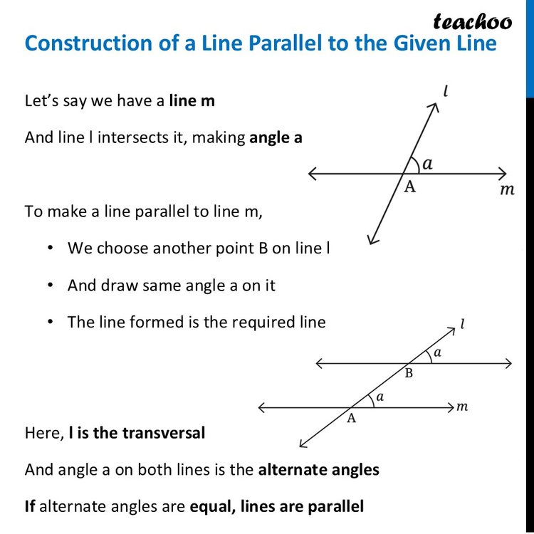 Construction of a Line Parallel to the Given Line (with Worksheet)