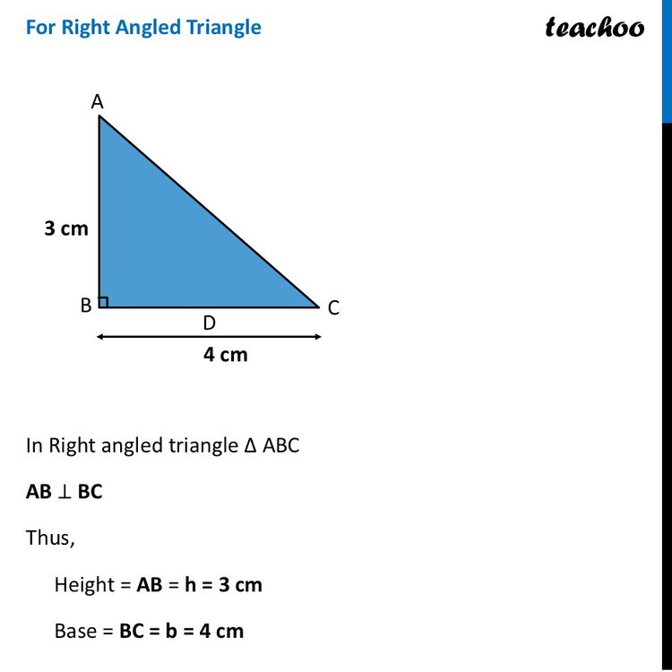 Area of Triangle for Acute, Obtuse and Right Triangles - Teachoo