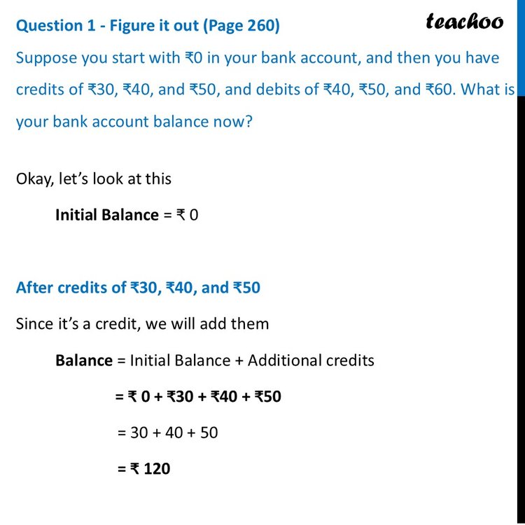 Start with ₹0: Bank Balance with Credits ₹30, ₹40, ₹50 & Debits ₹40