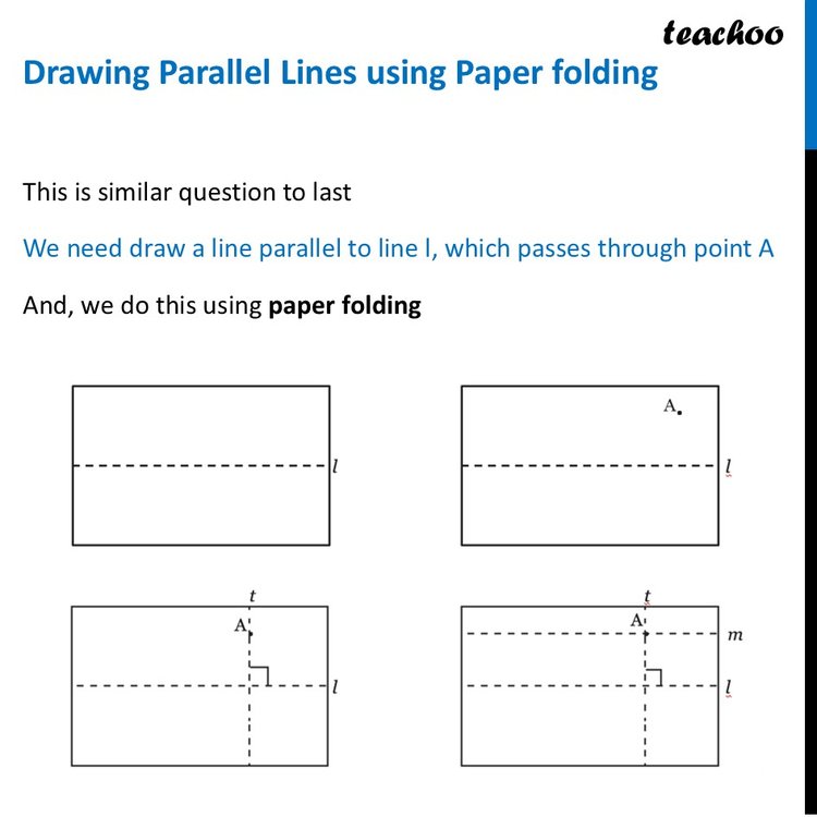 Drawing Parallel Lines with a point not on line - using Paper folding