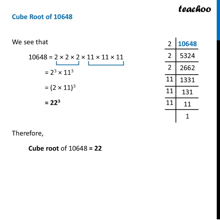 [Class 8 Maths] Find the cube roots of 27000 and 10648 - Teachoo