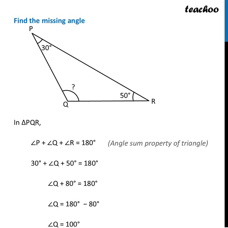 Angle Sum Property - Solved Worksheet (5+ Examples) - Teachoo