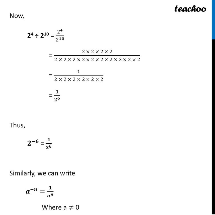 Negative Powers - How to find (with examples) - Teachoo - The Other Si