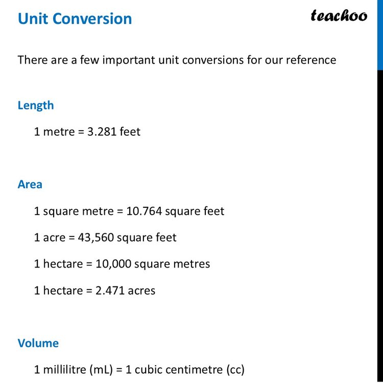 Unit Conversion - Length, Area, Volume - Ganita Prakash Class 8
