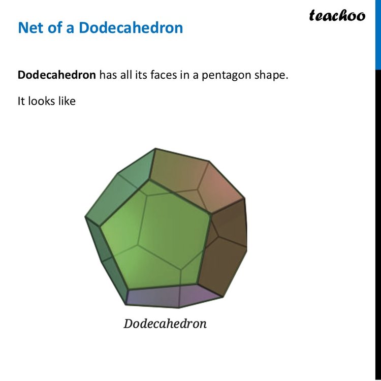 Net of a Dodecahedron - with Diagram [Chapter 4 Class 8 Ganita]
