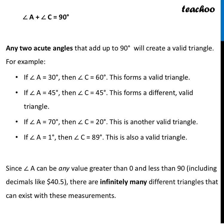 Construct a right-angled triangle ∆ABC with ∠B = 90°, AC = 5 cm