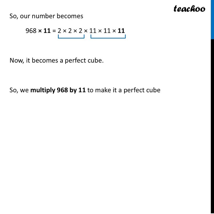 Smallest number multiplied to form a Perfect Cube (with Questions)