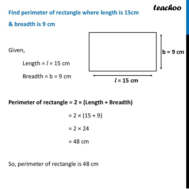 Perimeter of Rectangle - Definition, Formula (with Examples) - Teachoo