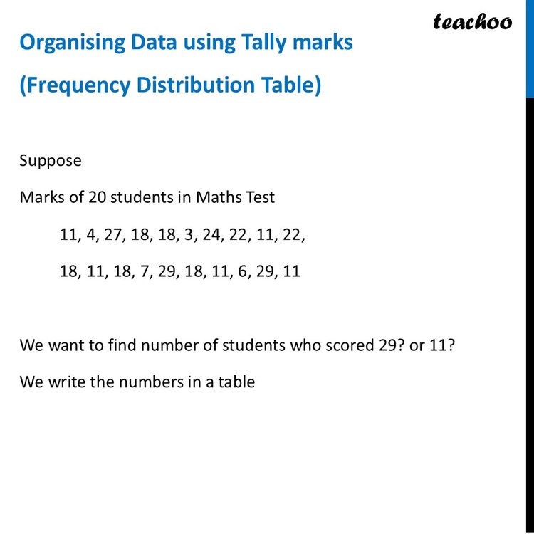 How to make Frequency Distribution Table using Tally marks - Teachoo