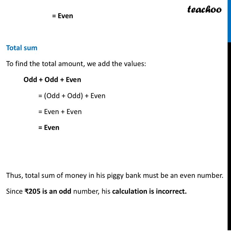 Lakpa has an odd number of ₹1 coins, an odd number of ₹5 coins