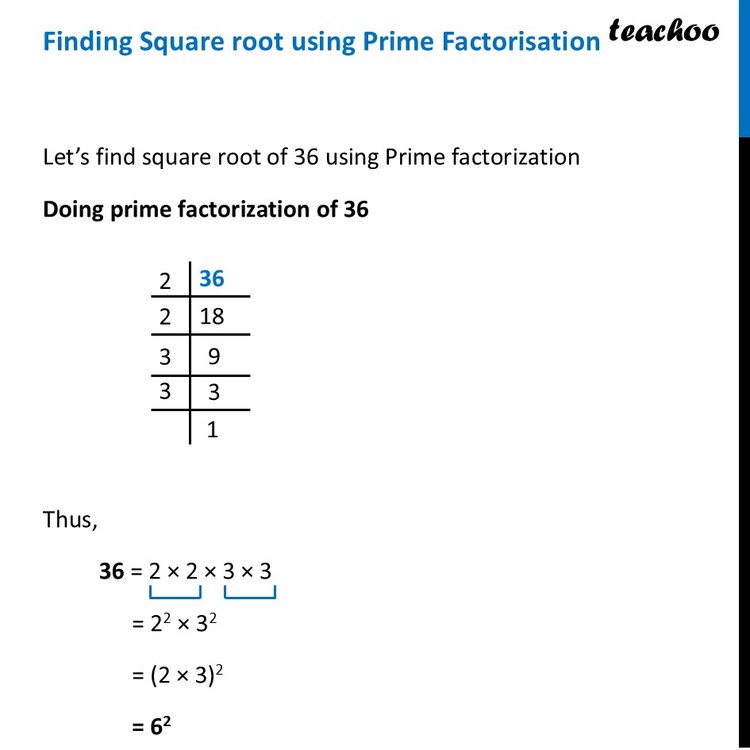 Finding Square root using Prime Factorisation (Ganita Prakash Class 8)