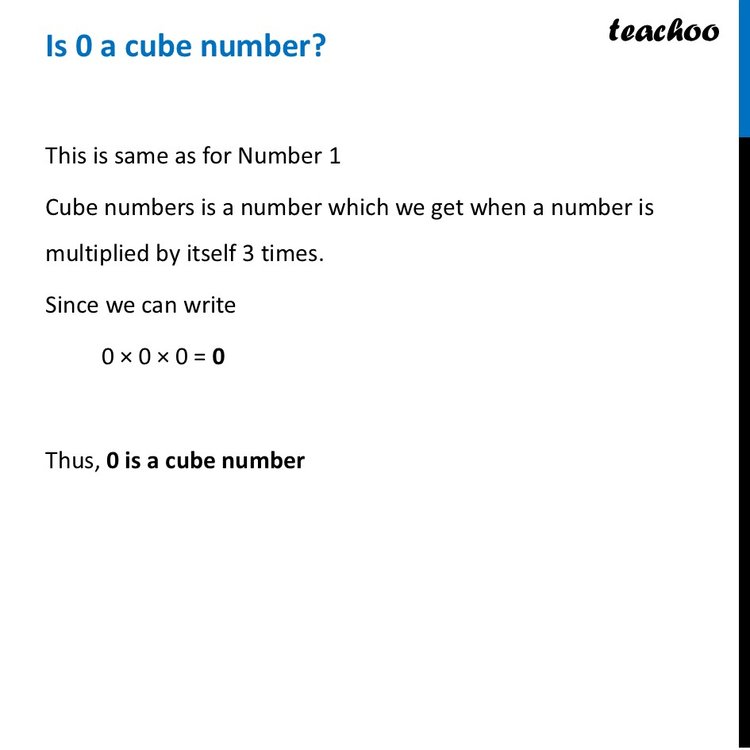 [Class 8 Maths] Is 0 a cube number? – Explained with Video - Teachoo