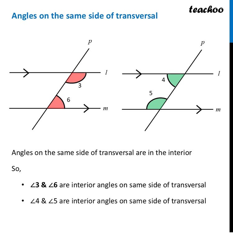 Interior angle on Same side of Transversal - Examples (with Questions)