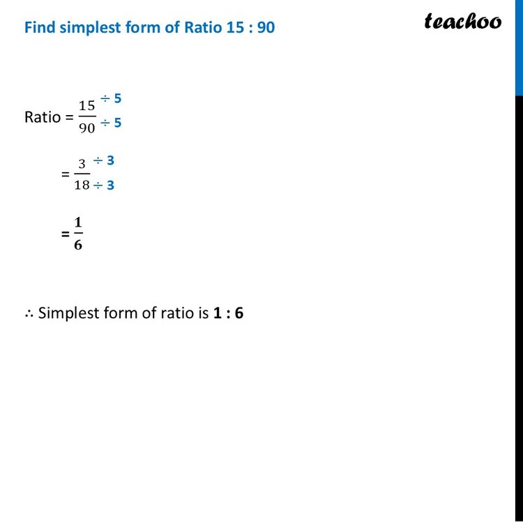 Simplest Form of Ratios - How to find with 3+ Examples [Class 8]