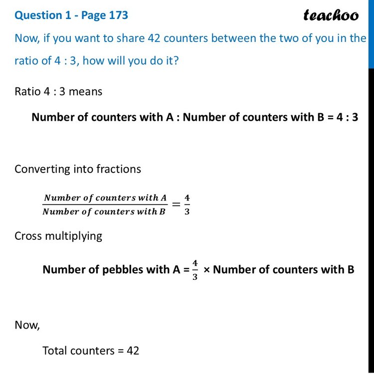 Now, if you want to share 42 counters between the two of you in
