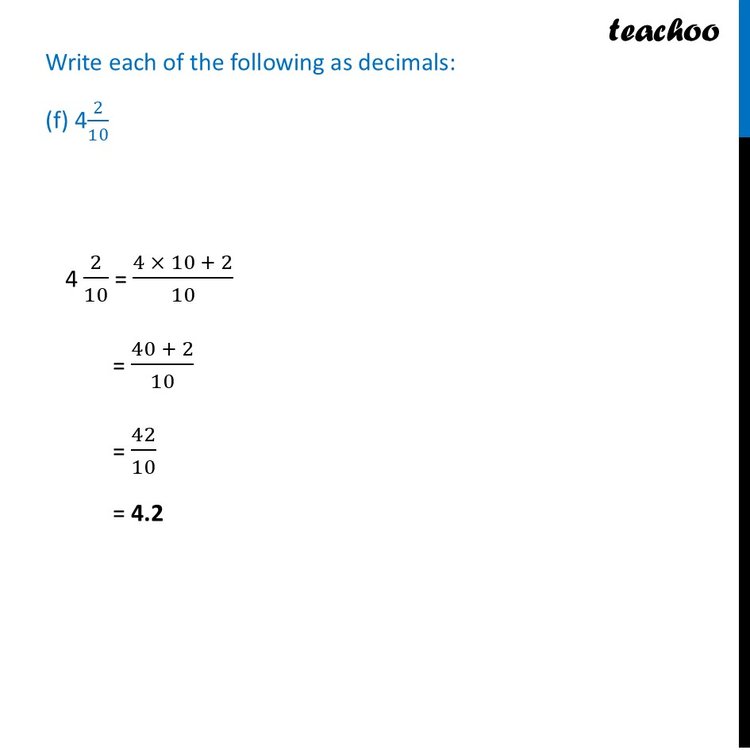 Worksheet on converting Fractions to Decimals [with Solutions]
