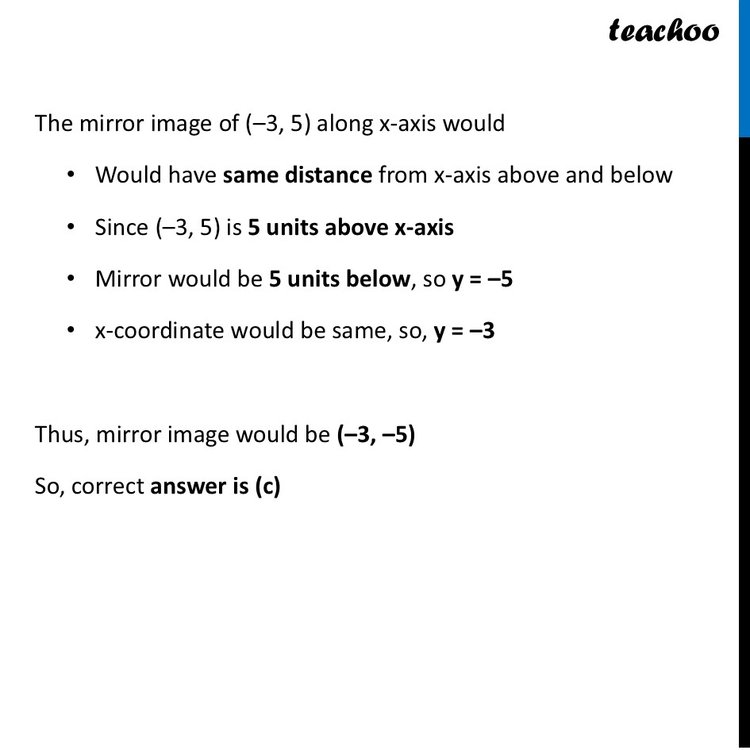 The co-ordinates of the point which is mirror image of the point